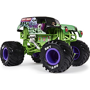 Monster Jam Official Grave Digger Monster Truck - Grave Digger Collector 1:24 Scale Die-Cast Vehicle - Chrome Rims and BKT Tread Tires For Use In All Playsets - Collectible For Fans & Birthday Parties