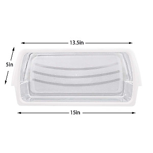Siwdoy (Pack of 2 W10321304 Door Shelf Bin Compatible with Whirlpool Refrigerator Replaces WPW10321304 AP6019471 2179575 PS11752778, Clear