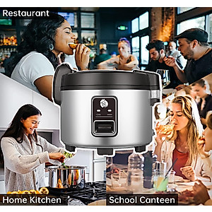 DAZITN 13L Commercial Rice Cooker & rice warmer 60 CUPS Cooked Rice(30-CUPS RAW RICE)| 1350W Fast cooking | Auto turn warming | Large Capacity Rice Cooker for Restaurant (Black)