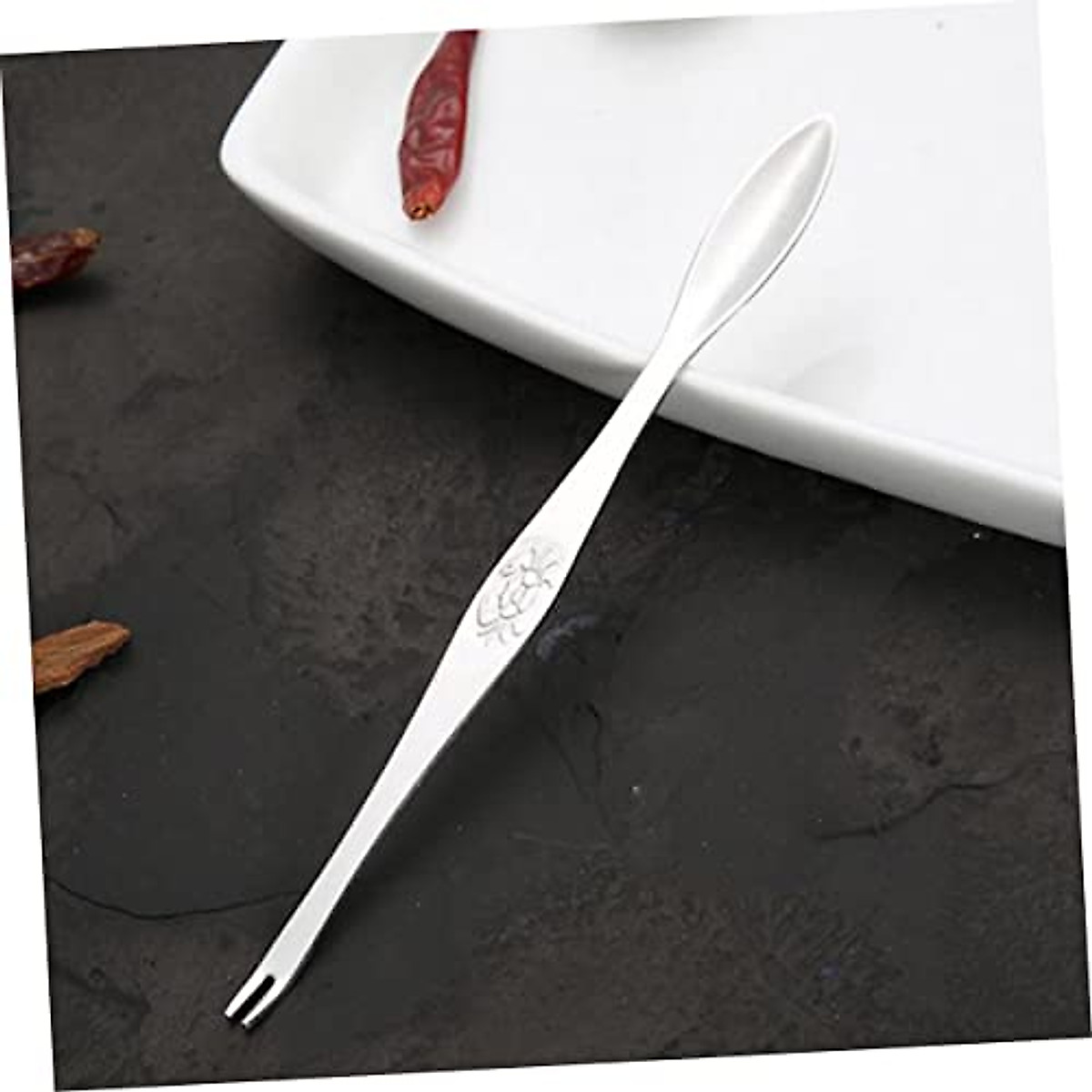 Housoutil 6pcs 304 Nutcracker Tool Stainless Steel Spoon Metal Cooking Spoon Crab Tool Set Crab Leg Tools Lobster Tools Crab Fork Crab Eatting Tool Seafood Needle Peeling Machine Seafood Aub