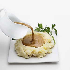 HIC Hotel Gravy Sauce Boat with Saucer Stand, Fine White Porcelain, 24-Ounces