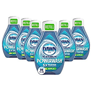 Dawn Platinum Powerwash Dish Spray, Dish Soap Cleaning Spray, Apple Scent Refill, 16oz (Pack of 6) (Packaging may vary), Dish Soap Spray