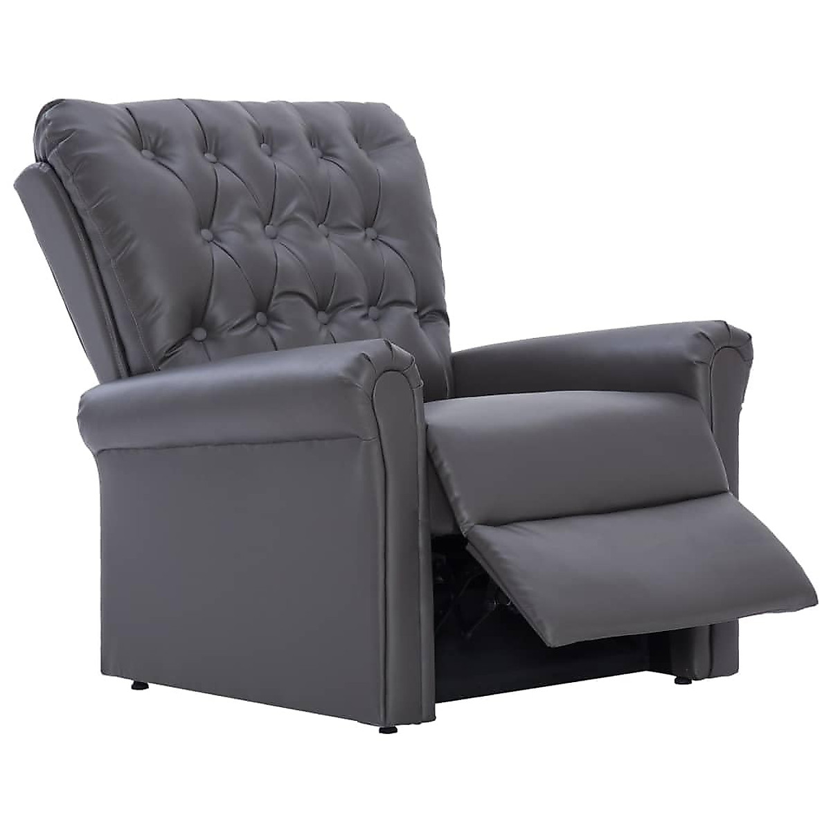 YPWRENH Sofa Chair Leisure Chair Reclining Chair Gray Faux Leather for Living Room, Dining Room, Conference Room, Waiting Room