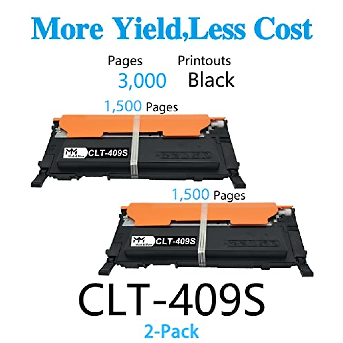 MM MUCH & MORE Compatible Toner Cartridge Replacement for Samsung 409S CLT-409S CLT-K409S 407S use in CLP-310 CLP-315 CLP-310N 315W CLX-3170FN 3175N CLX-3175 CLX-3175FN 3175FW Printers (2-Pack, Black)