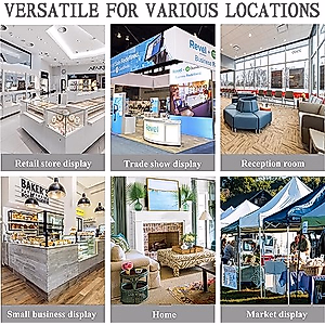 DuvinDD Foldable Bamboo Magazine Rack Floor, Portable Pop-up Display Stand, Magazine Rack 5 Pockets, A4 Size, for Trade Shows, Office, Retail Store, Craft Shows, 57 inch Tall