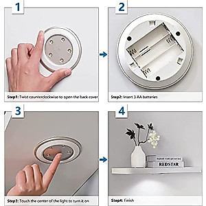 WELLAND White Floating Shelf with Touch-Sensing Battery Powered LED Light,Wall Mounted Display Shelves for Entrance, Living Room, Bedroom, Kitchen and Bathroom (24-INCH, White)