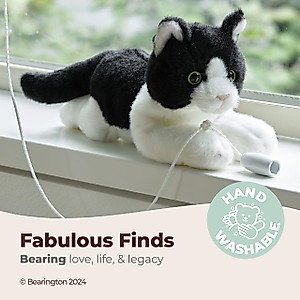 Bearington Collection Lil’ Domino Plush Cat Stuffed Animal, 8 Inch