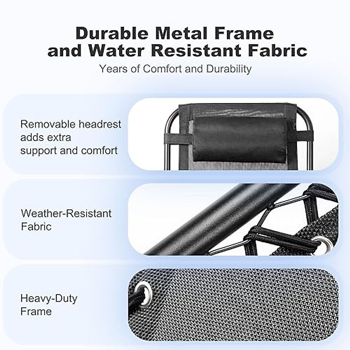 Nazhura Set of 2 Relaxing Recliners Patio Chairs Adjustable Steel Mesh Zero Gravity Lounge Chair Beach Chairs with Pillow and Cup Holder Black