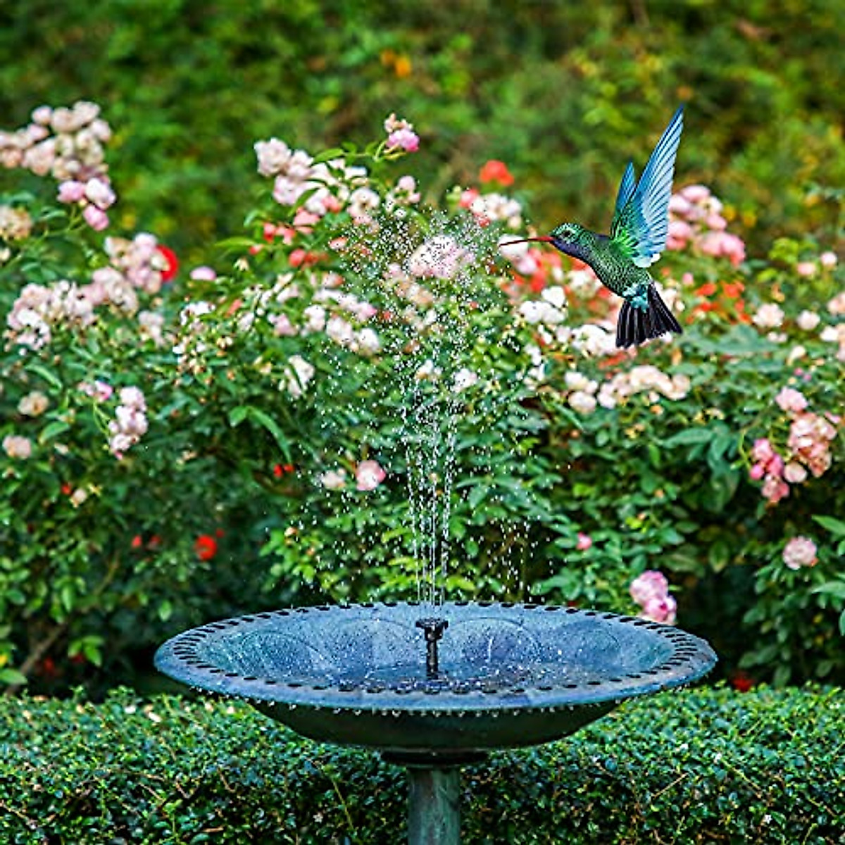 AISITIN 2.5W Solar Bird Bath Fountain Pump, Solar Fountain Pump for Bird Bath with 6 Nozzles, 6.7" Solar Powered Water Fountain Pump for Garden, Ponds, Pool, Fish Tank, Outdoor and Aquarium, 2 Pack
