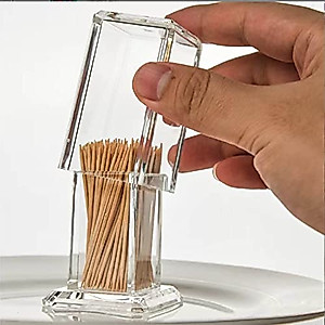 Toothpick Dispenser,Hard Acrylic Material Toothpick holder,Can Hold 200 Toothpicks,Suitable for Living Room,Restaurant,Hotel,Bar