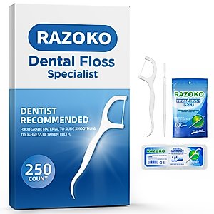 Dental Floss Picks Toothpicks 250pcs with Portable Cases and 100pcs BrushPicks Interdental Toothpicks
