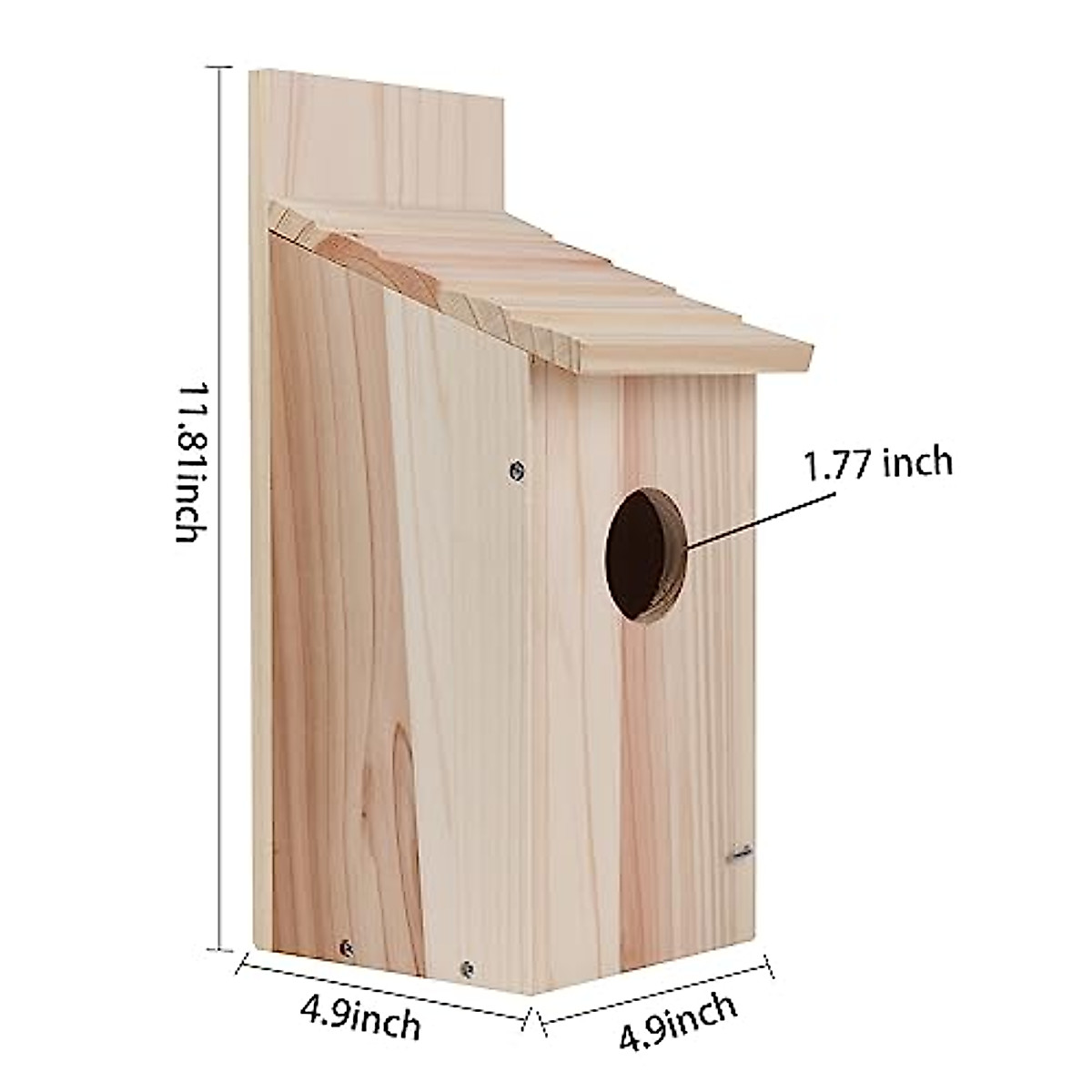 Oceek Cedar Blue Bird Box House Wood Bird House Bluebird Box House Cedar Wren and Chickadee Wren Home Outdoor Hanging Wood Birdhouse No Assembly Required Hummingbird House (1Pack 3115 Assembled)