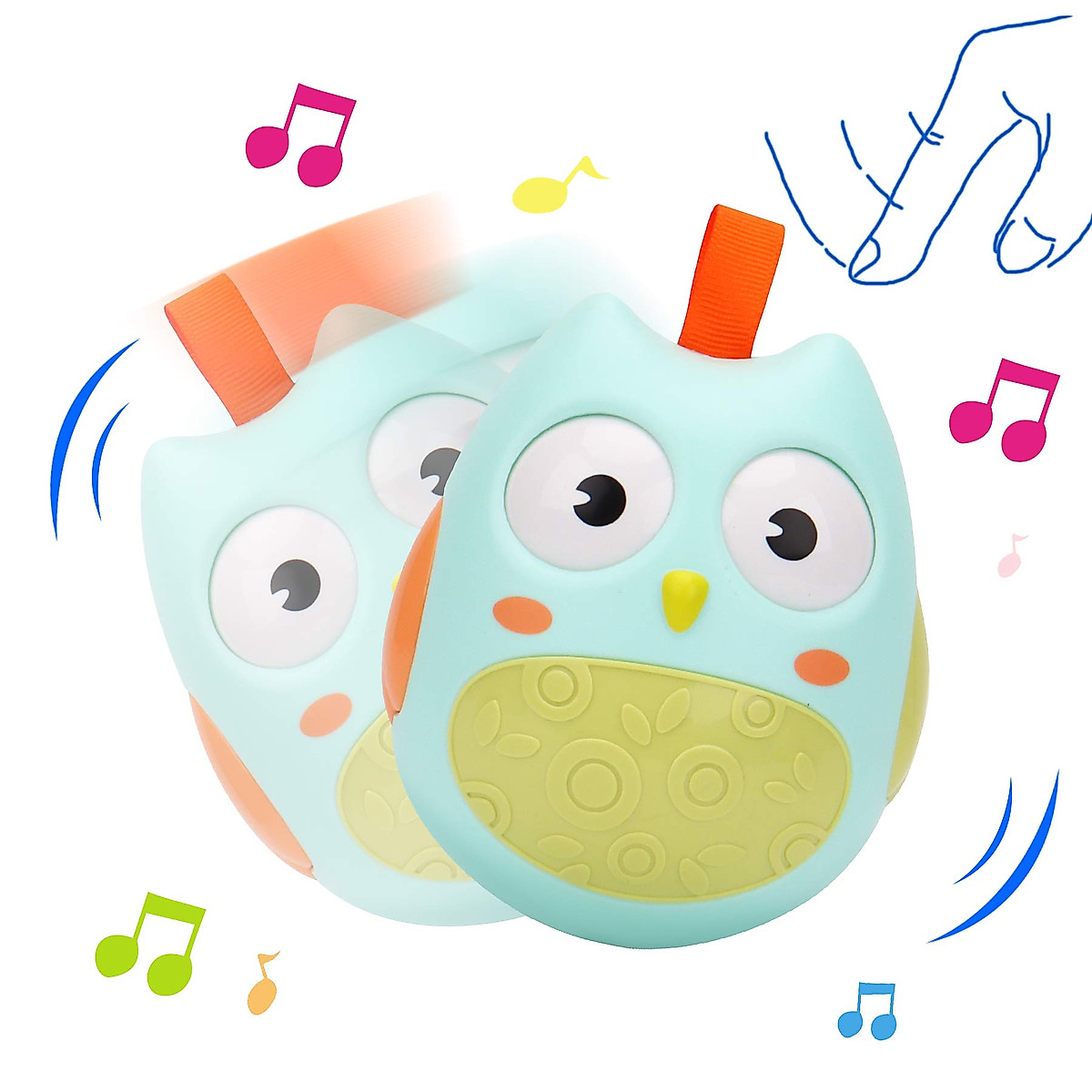 Kim Player Roly Poly Toy, Owl Weeble Wobble Toys for Baby 6 Months and Up, Best Gift for Kids Boys Girls Infants Toddlers