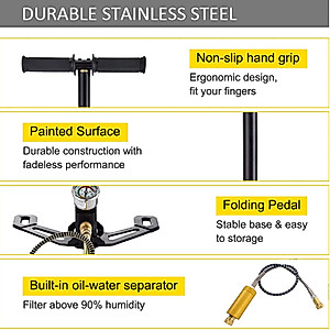 NUOGE 30Mpa 4500Psi 4 Stage PCP Hand Pump Air Compressor High Pressure Operated HPA Tank Hunting Air Rifle