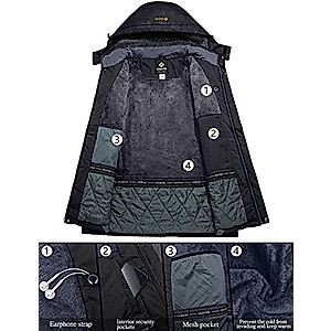 GEMYSE Men's Mountain Waterproof Ski Snow Jacket Winter Windproof Rain Jacket (Black,Small)
