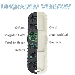 2 Pack Silicone Baby Teething Toys,Pacifiers for Toddlers Infant,Remote Control Shape Baby Teething Toys for Babies 6-12&12-18&18-24 Months,Remote Teether for Baby Chew Toys,Black+White