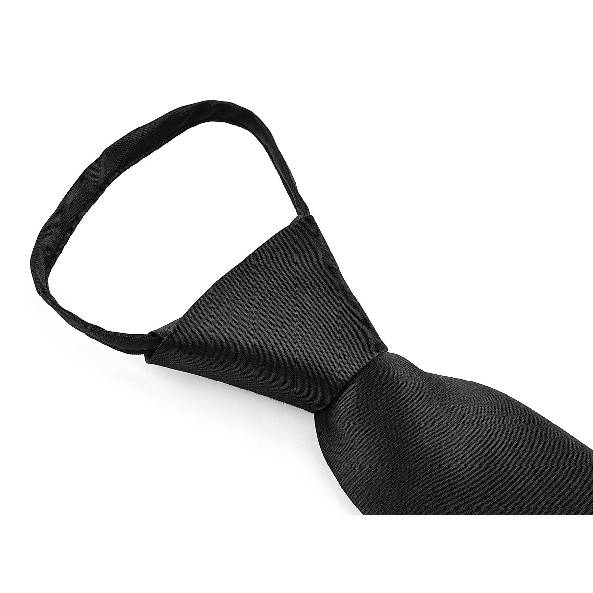 Moda Di Raza - Black Tie Long Ties for Men Ties For Men Zipper Ties Men's/Boy's Black Ties 17 IN