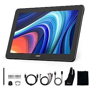 UGEE U1200 11.9 Inch Drawing Tablet with Screen, 127% sRGB Full Laminated Drawing Pad,8192 Levels Battery Free Stylus with Digital Eraser,Graphic Tablet Support for Windows/Mac/Linux/Chrome88 or Later