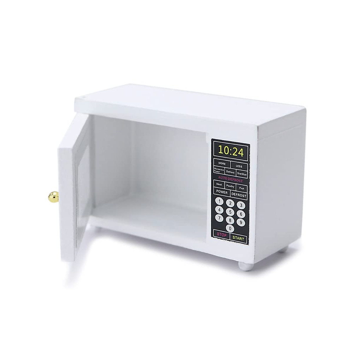 Miniature Microwave Dollhouse Accessories Oven Mini Kitchen Furniture Appliance 1:12 Mini House Decoration Model Decor High Simulation Accessories Ornaments (White)