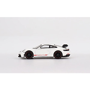 True Scale Miniatures Model Car Compatible with Porsche 911 (992) White Limited Edition 1/64 Diecast Model Car MGT00478