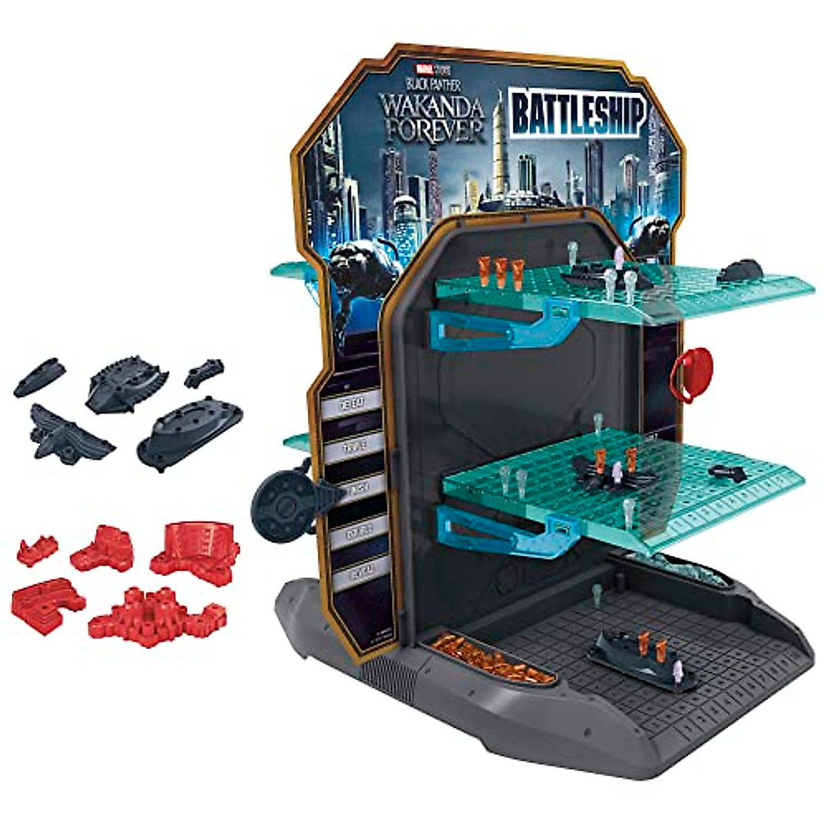 Hasbro Gaming Battleship: Marvel Studios' Black Panther Wakanda Forever Edition, 3D Strategy Game for Ages 7+, 2-Player Board Game