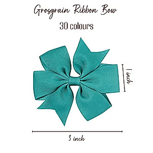 choicbaby 60pcs 3 Inches Boutique Grosgrain Ribbon Pinwheel Hair Bows for Baby Girls, Toddler Bows Hair Clip Birthday Gifts In Pair