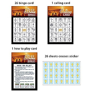 FaCraft Bible Bingo Game for Kids Adults 26 Players Christian Nativity Bingo Cards Bible Activities Games for Vacation Bible School Christian Sunday Church Family Open Day Party Supplies
