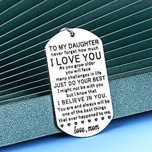 Inspirational Daughter Gifts Keychain from Mom Christmas Birthday Present for Her Teen Girls Adult Women Valentines Mothers Day Graduation Gift to My Daughter Come of Age Wedding Stocking Stuffer