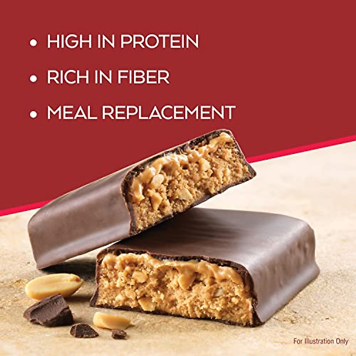 Atkins Chocolate Peanut Butter Protein Meal Bar, High Fiber, 16g Protein, 2g Sugar, 3g Net Carb, Meal Replacement, Low Carb, Keto Friendly, 12 Count