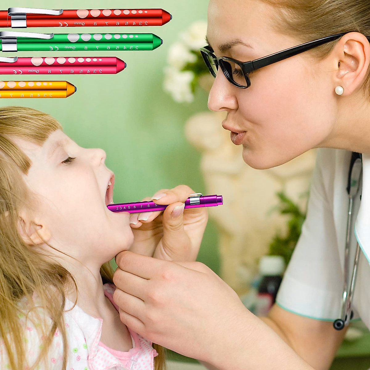 16 Pack Pen Light Nurse LED Penlight Pen Lights for Nurses Penlight Pupil Penlight with Pupil Gauge Reusable Penlight for Nurse Students Doctors Daily Use