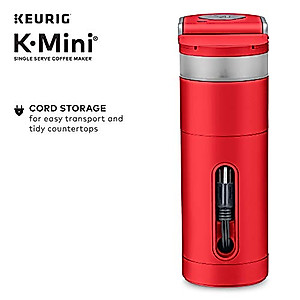 Keurig K-Mini Coffee Maker, Single Serve K-Cup Pod Coffee Brewer, 6 to 12 oz. Brew Sizes, Poppy Red (Renewed)