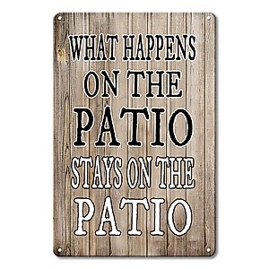 Funny Metal Tin Sign Patio Porch Signs Patio Decorations Outdoor Clearance Backyard Bar Pool Wall Decor