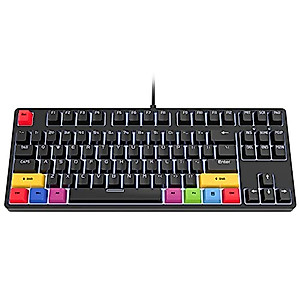 Gaming Keyboard, Quick Response 87 Keys Wired Widely Compatible Computer Keyboard Ergonomic Design for Work for Home Gaming for Office(Black)