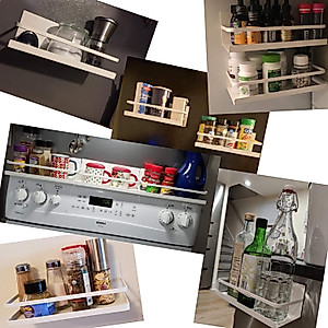 Kulmeo Magnetic Spice Rack Magnetic Shelf for Refrigerator Magnetic Fridge Spice Rack White 2 Pack