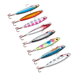 orurudo 8pcs 0.70 oz (20gram) Jig Saltwater Fishing Lure Metal jigs Long Cast Jigging qb100137a00n0