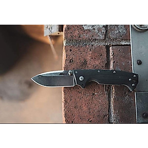 COLD STEEL AD-10 3.5" S35VN Steel Ultra-Sharp Drop Point Blade 5.25" G-10 Handle Tactical Folding Knife with Tri-Ad Locking Mechanism