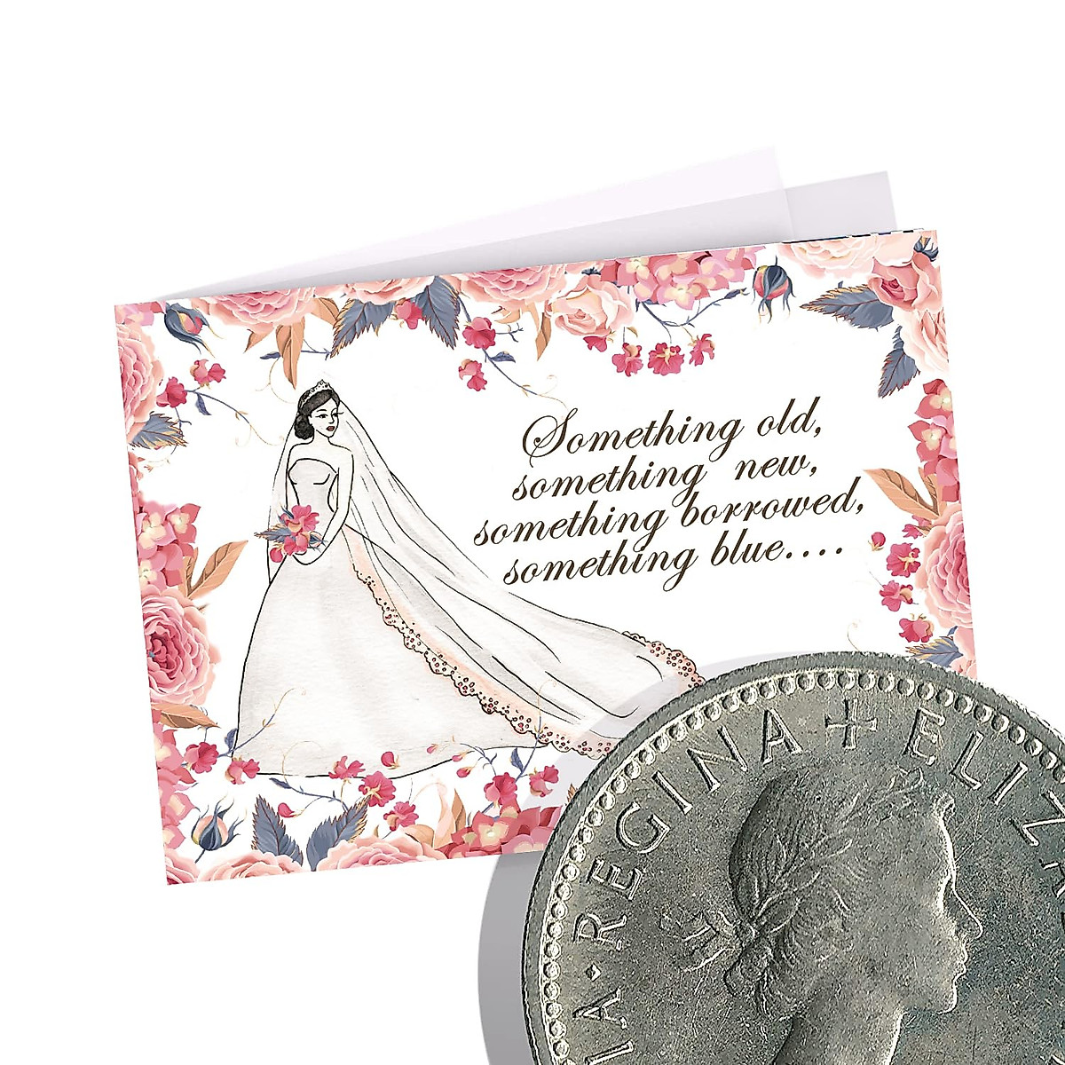 ASVP Shop Authentic Sixpence Coin With Card & Envelope For the Bride - Something Old, Something New, Something Borrowed, Something Blue, and a Sixpence for her shoe