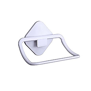 OGRAFF Towel Ring 1 Piece of Pure White Bathroom Towel Ring, Non-Perforated Paste Type Non-Marking Hand Towel Ring, Kitchen and Bathroom Hanging Rag Rack
