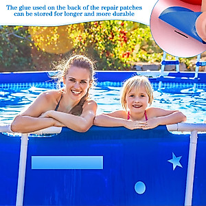 WILLBOND 4 Pcs 23 x 5 Inch Vinyl Pool Repair Patch Kit Large Self-Adhesive PVC Pool Patch Repair Kit Cut-to-Size Inflatable Pool Patches with Scissors for Swimming Pools Inflatable Boat Products(Blue)