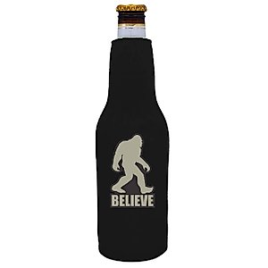 Bigfoot Believe Beer Bottle Coolie With Opener (1, Black)