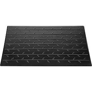 VEVOR Rubber Threshold Ramp,Threshold Ramp Doorway, 3 Channels Cord Cover Rubber Solid Threshold Ramp, Rubber Angled Entry Rated 2200 Lbs Load Capacity for Wheelchair and Scooter (2.6" H)