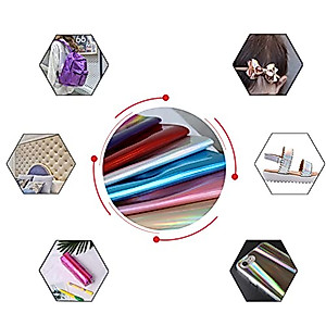 SEWACC Glitter Fabric Bedsheet Holographic Faux Leather Fabric Sheet: 6pcs 20x30cm Mirrored PU Leather Fabric Sheets for Leather Earring Bag Making Bows Crafts DIY Decoration Bed Blanket