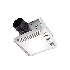Nutone 763 Ventilation Fan with Light 120 Volt AC 50 CFM at 0.1 Inch Static Pressure 39 CFM at 0.25 Inch Static Pressure White Broan