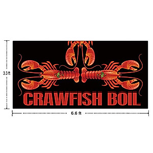 Large Crawfish Boil Sign Banner | Crawfish Boil Party Supplies Decorations | Crawfish Boil Party Photography Backdrop Background | Indoor Outdoor Use - 6.6 x 3.3 FT