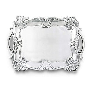 Arthur Court Designs Aluminum Fleur-De-Lis Rectangle 19 inch x 13.5 inch