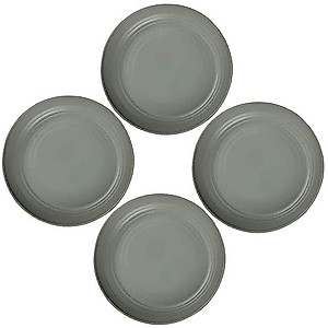 Greenandlife 4pcs/8.8inch Dishwasher & Microwave Safe Dinner Plates - Lightweight & Unbreakable,Non-toxin, BPA free and Healthy for Kids Children Toddler & Adult (grey)