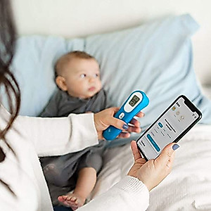 Kinsa QuickScan Smart Thermometer - No-Touch, Contactless Digital Forehead Thermometer for Babies, Kids, Adults - Works with a Smartphone App to Track Family Health & Offer Symptom Advice