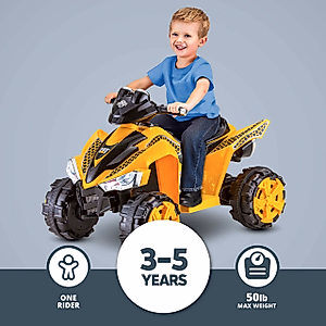 Kid Trax Caterpillar ATV Toddler Ride On Toy, 6 Volt Battery, 3-5 Years, Max Rider Weight of 60 lbs, Single Rider, CAT ATV