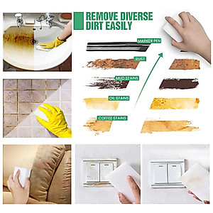 100/180 Pack Magic Sponge Eraser, Melamine Sponge Foam, Non-Scratch Kitchen Scrub Magic Sponge, Multi-Functional Household Cleaning Sponges for Dish, Bathroom, Bathtub, Sink, Cup, Wall Cleaner