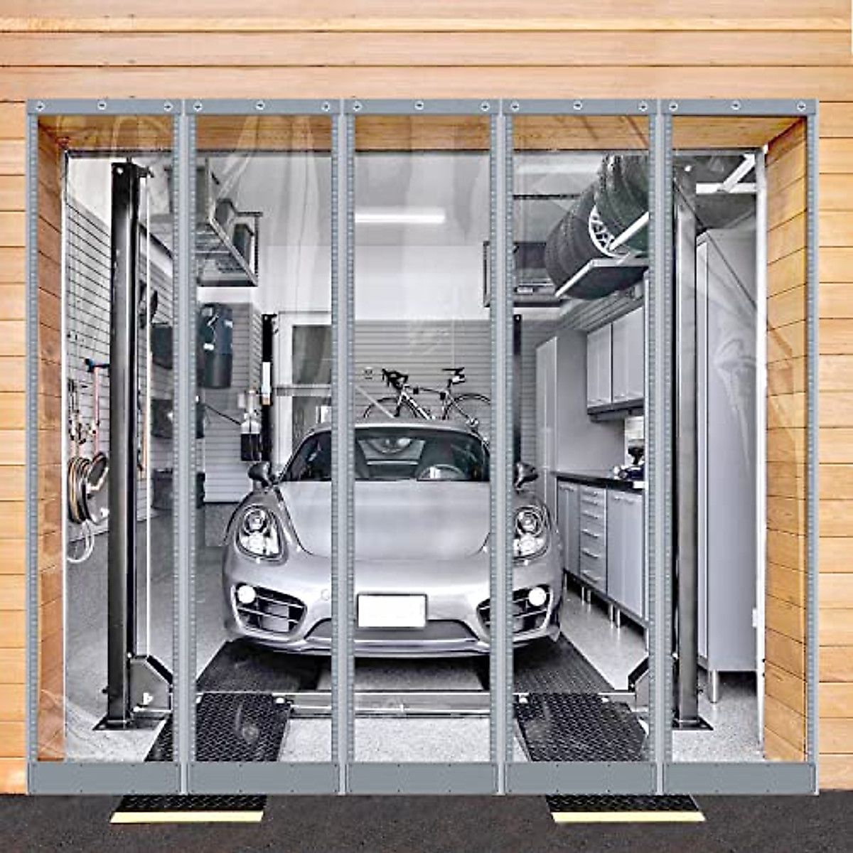 LovePads Customizable Plastic Door Curtain Strips, Magnetic Entry Curtain Panel, Heavy Duty Low Temp Waterproof Commercial Curtains for Walk-in Freezer Store Partition Doorway, Clear 12" x 72" (2 pcs)